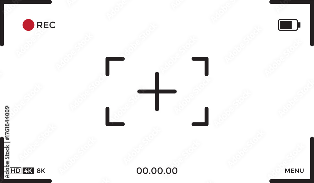 Camera viewfinder screen. video screen. Camera recording screen ...