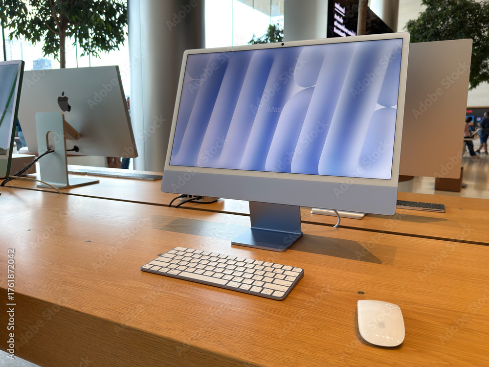 Bangkok, Thailand - July 26, 2025: New iMac computer on display inside ...