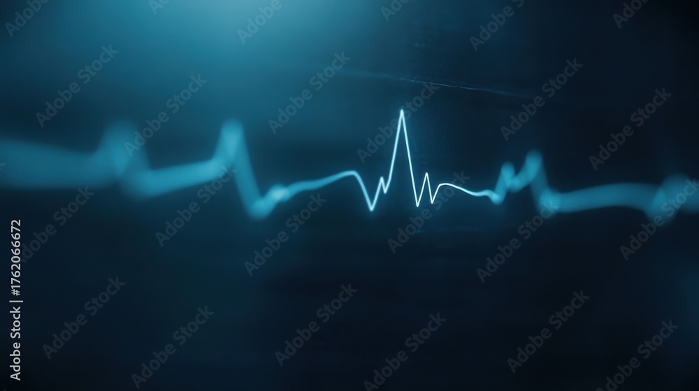 Heart rate monitor displays a steady pulse during medical examination ...