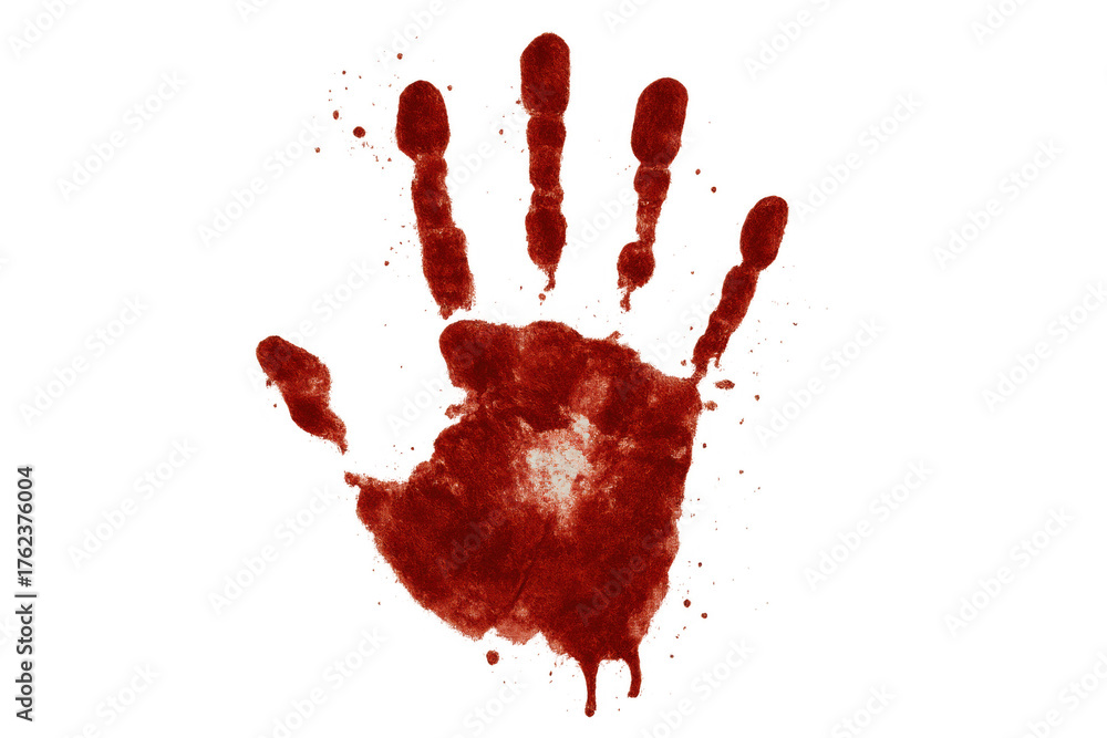 Blood handprint causing horror and violence, adding crime and scary ...