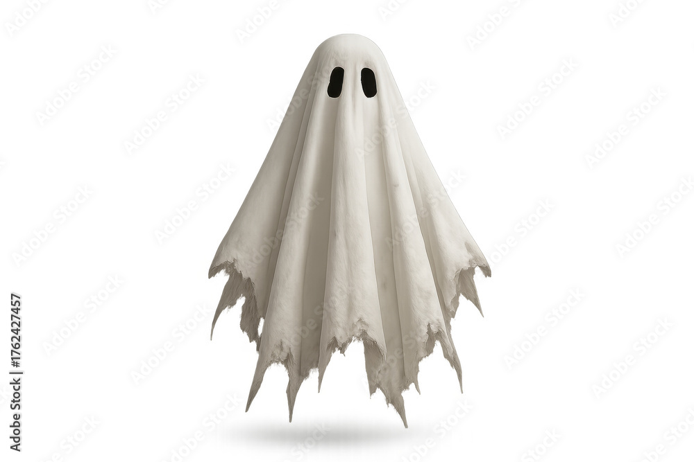 Spooky halloween sheet ghost floating, creating scary fun for trick or ...