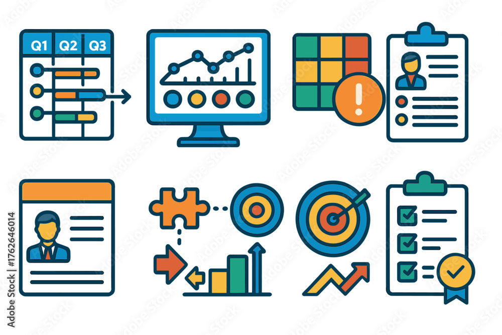 Стоковое векторное изображение «Corporate Business Planning flat icons ...