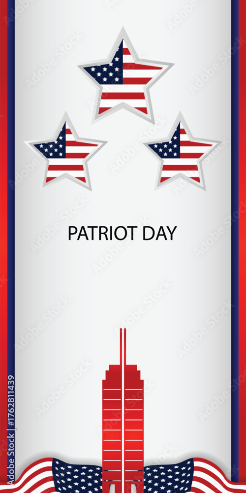 Patriot day illustration features american stars and building imagery ...