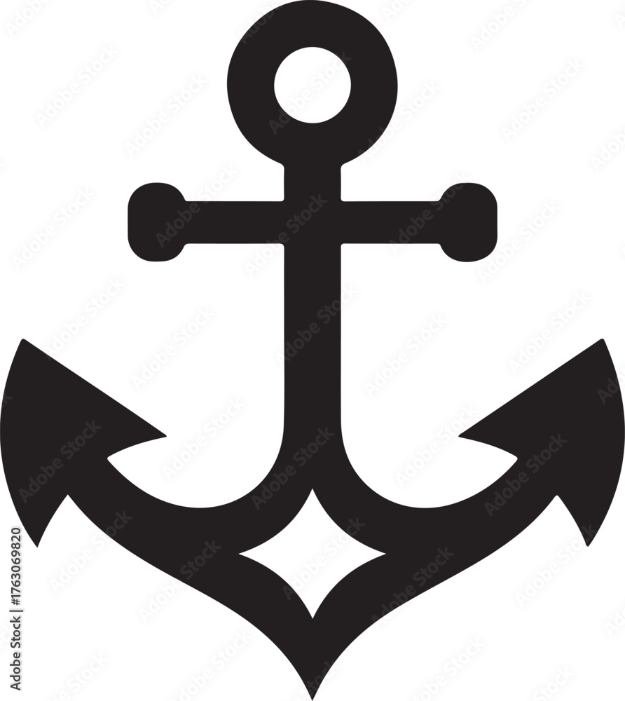 Image vectorielle Stock Classic anchor silhouette nautical maritime ...