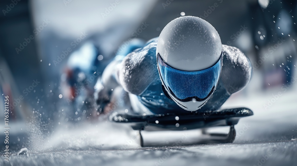 Head-First Skeleton Sled Racer in Action Stock Photo | Adobe Stock