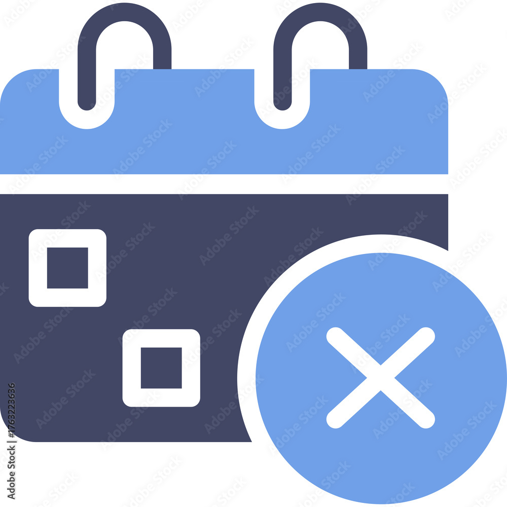 Stock-Illustration „Blue and Dark Blue Calendar Icon with a Blue Circle ...
