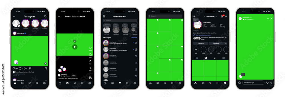 Instagram app Template UI App new 2026 update shown on iPhone 17 in ...
