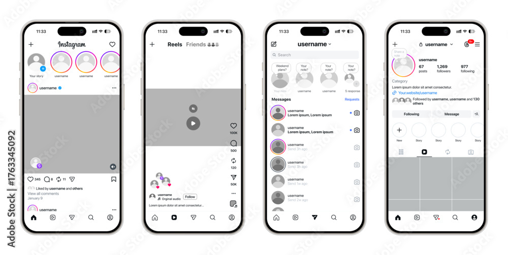Instagram app Template UI App new 2026 update shown on iPhone 17 Pro in ...