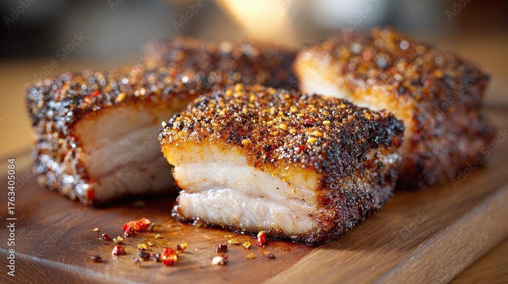 Seasoned Pork Belly Bites. Tender and flavorful pork belly pieces with ...