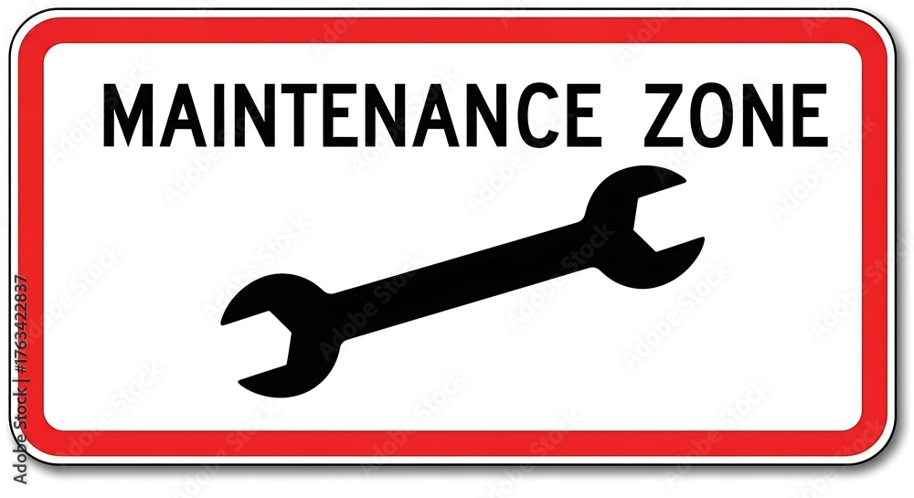 Maintenance zone repair tool wrench service fix sign construction ...