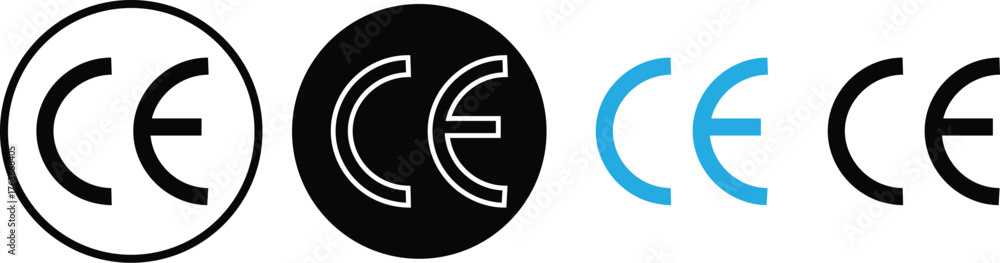 CE marking. Conformity marks the EU standards. Ce Seal icon sheet ...