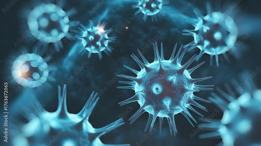 Ilustración de Stock International Day of Rare Diseases, viral bacteria ...