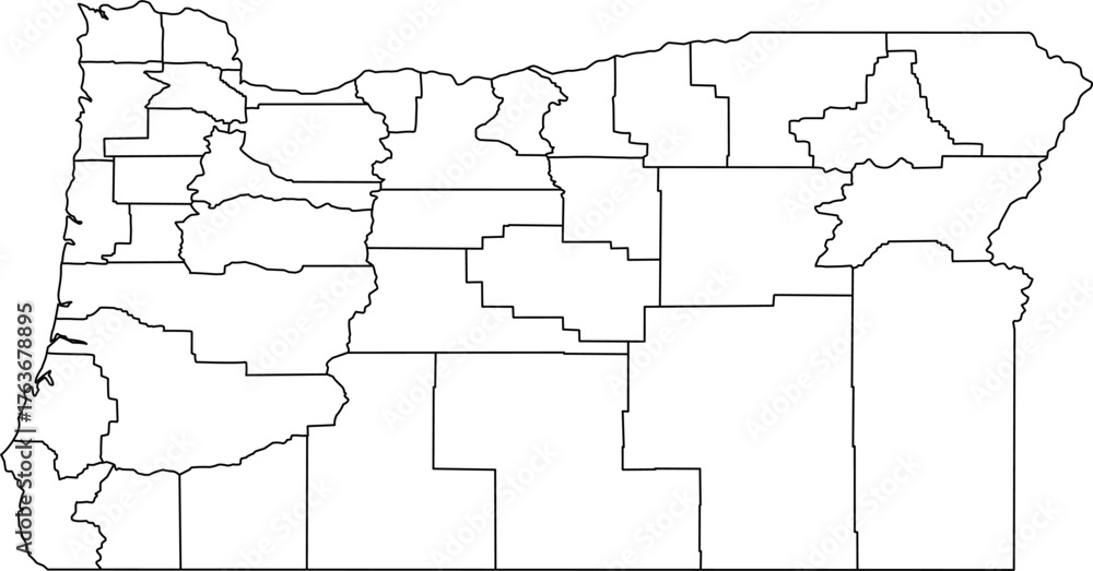 Image vectorielle Stock Vector political map of Oregon state outline ...