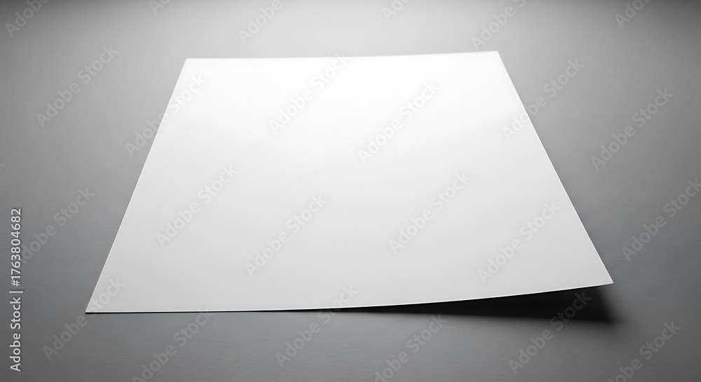 Blank white paper sheets on gray surface, perfect for mockups ...