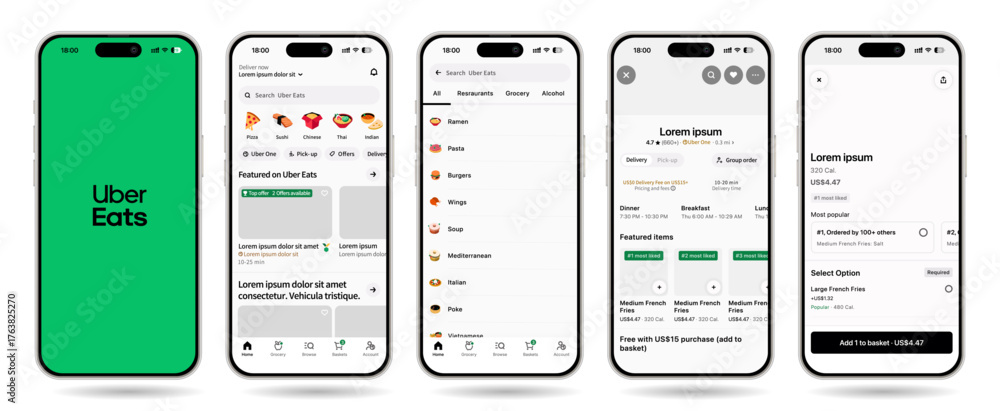 Uber Eats Template UI App 2025 update with liquid glass iOS 26 design ...