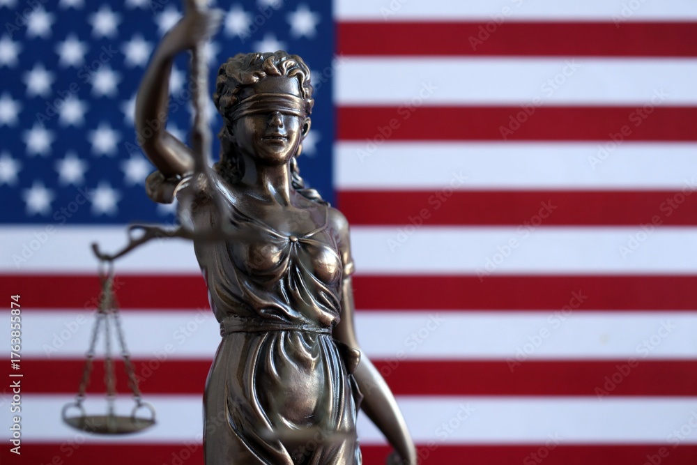 American constitution, law and legal system, statue of lady justice ...