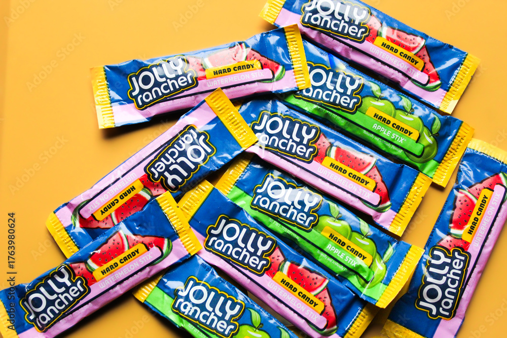 MInneapolis, USA: October 21, 2025: Several Jolly Rancher Stix Hard ...