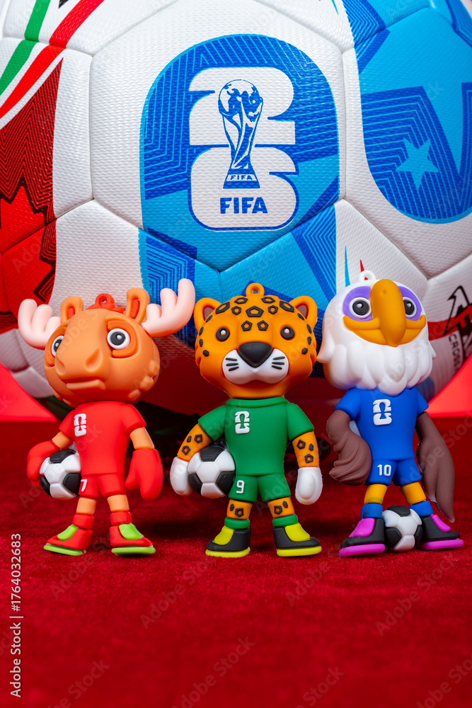 ZHONGSHAN China-October 20 2025: official mascots and the soccer for ...