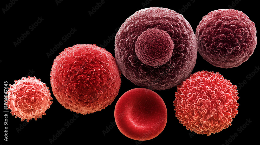 Medical Science Microscopic Blood Cell Size Comparison Illustration ...
