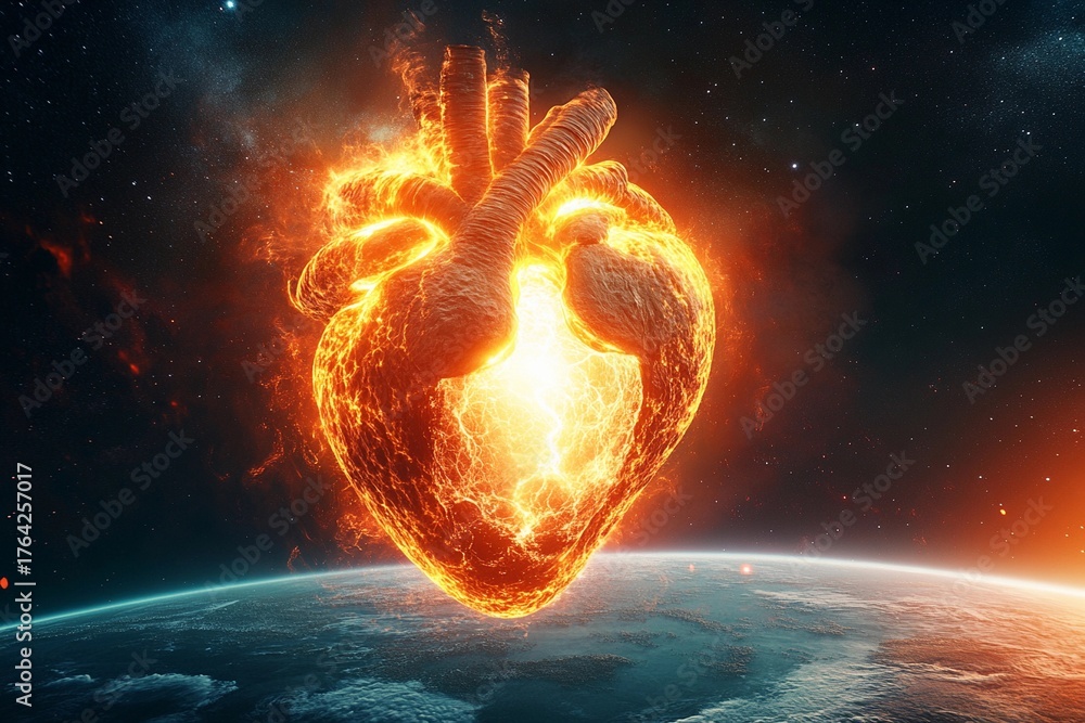 Massive glowing heart pumps clean water and oxygen into space to ...