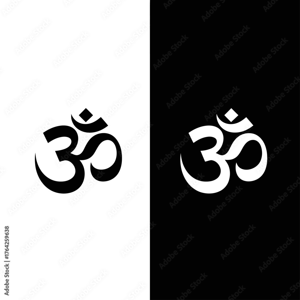 Vector de Stock A graphic design of the spiritual Aum symbol shown in ...