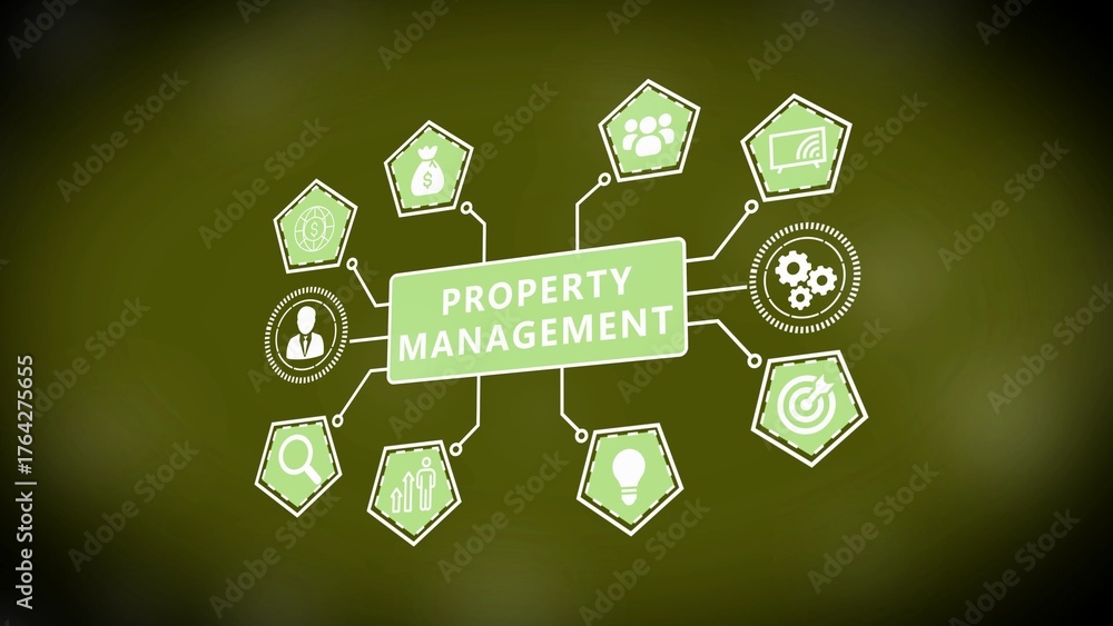 Illustration Stock Property management infographic with icons for real ...
