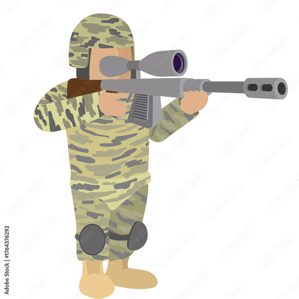 Stock-Illustration „Pixelated Soldier in Camouflage Aiming a Sniper ...