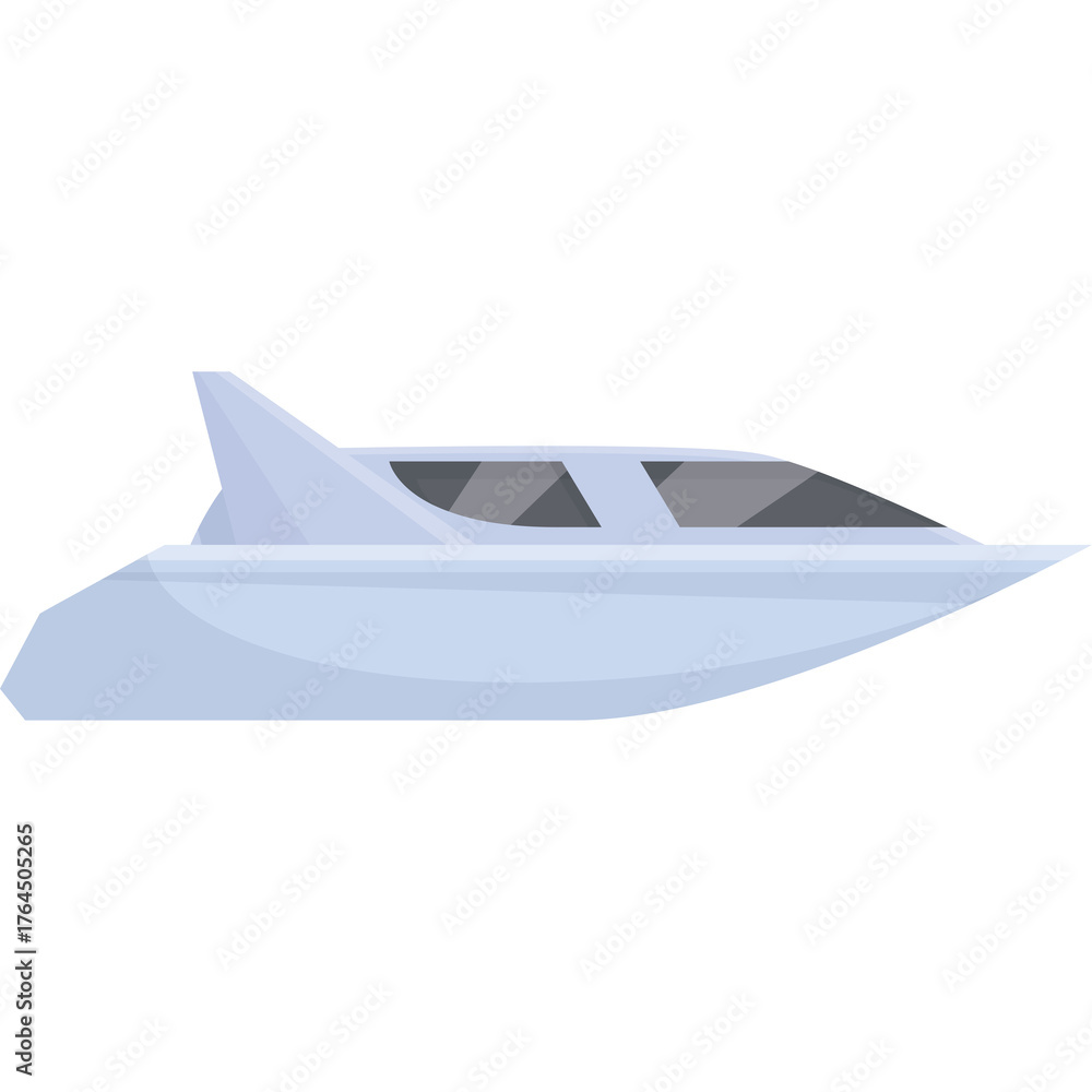Modern Speedboat With Sleek White Hull And Tinted Windows For Fast ...