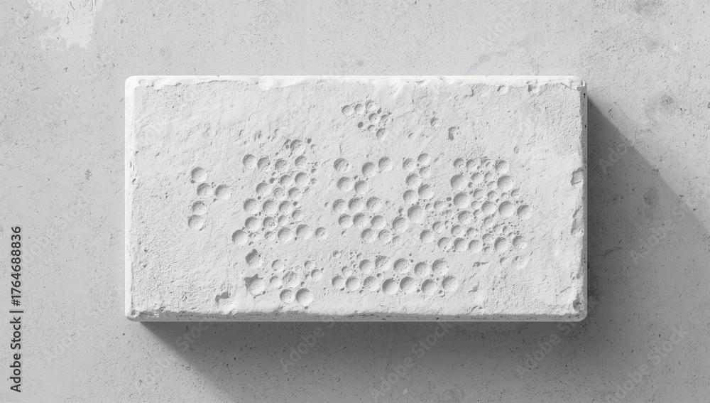 Lightweight white concrete block set atop a concrete wall layer for ...