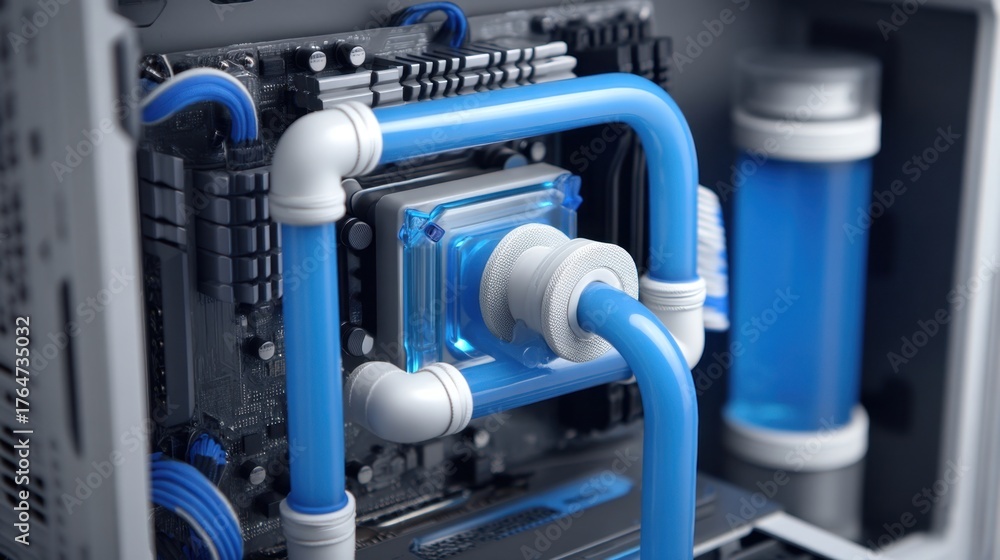 Advanced Cooling System with Transparent Panels for PCs Featuring Blue ...