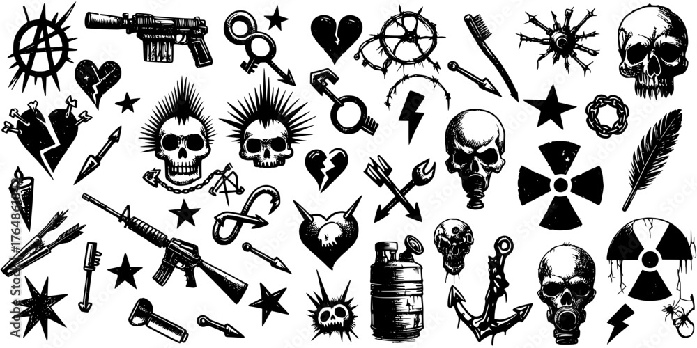 Praca wektorowa bez tantiem: Symbols of Rebellion and Resistance, A ...