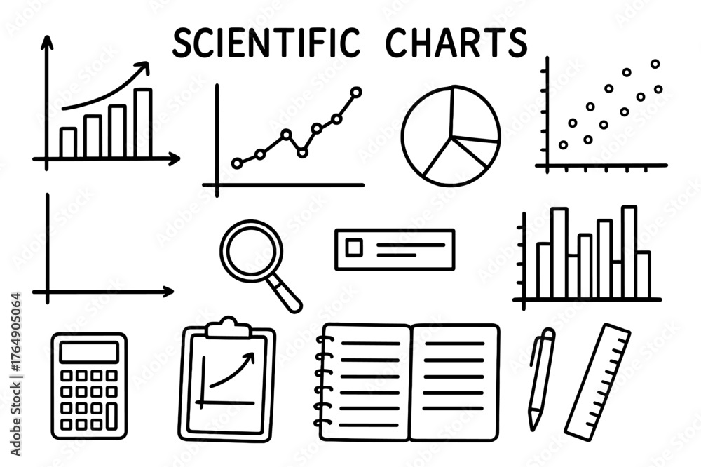 Scientific Chart Doodles. Scientific Charts. Hand-drawn doodle ...