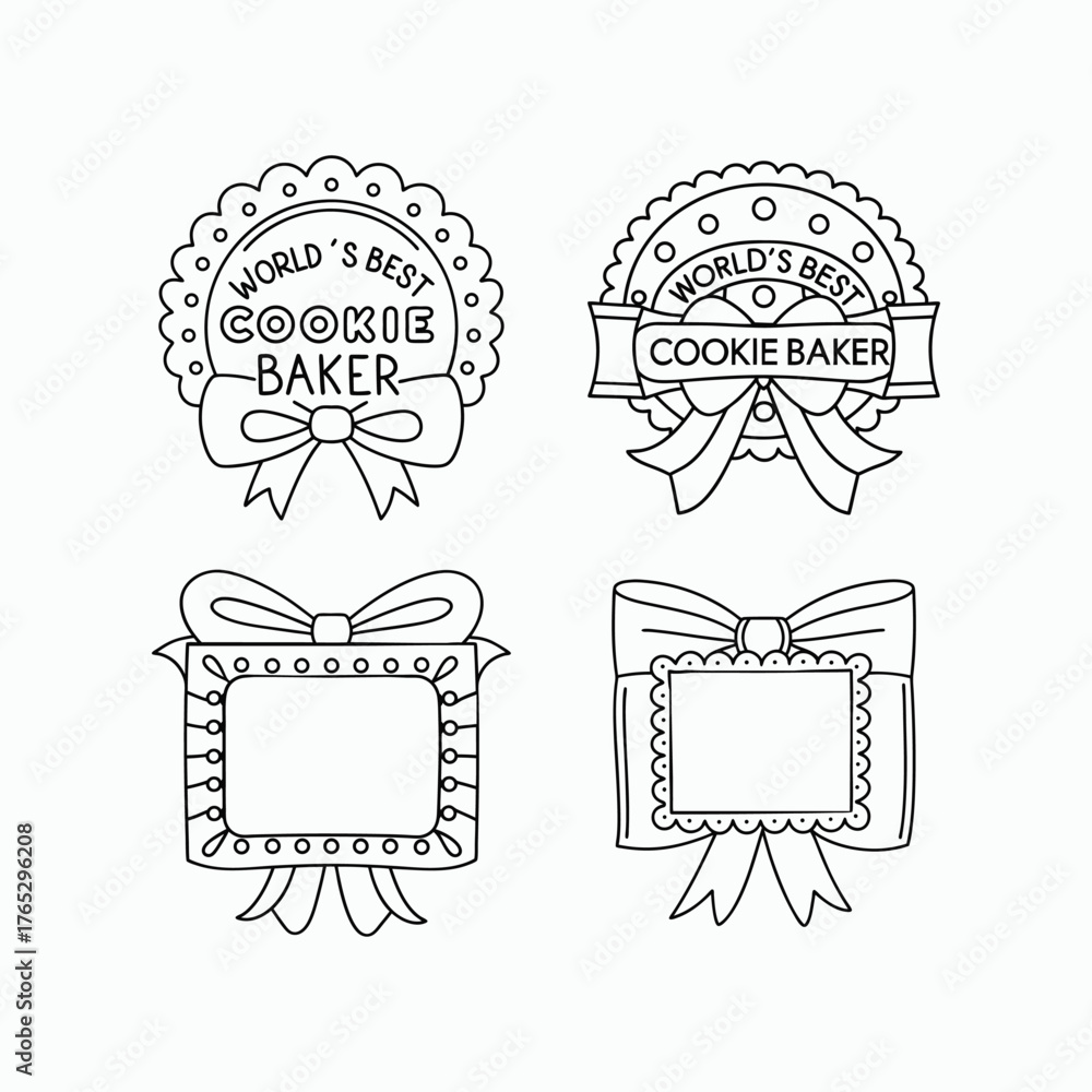 World’s best cookie baker badge and frame vector set Stock Vector ...
