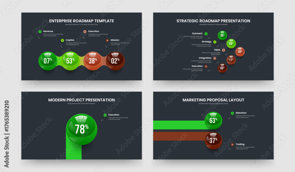 Visual Report 4 5 1 2 Element Infographic Frame Layout Bundle ...