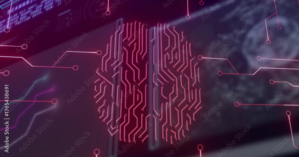 Projecting circuit traces from neon-pink circuit-brain in data console ...