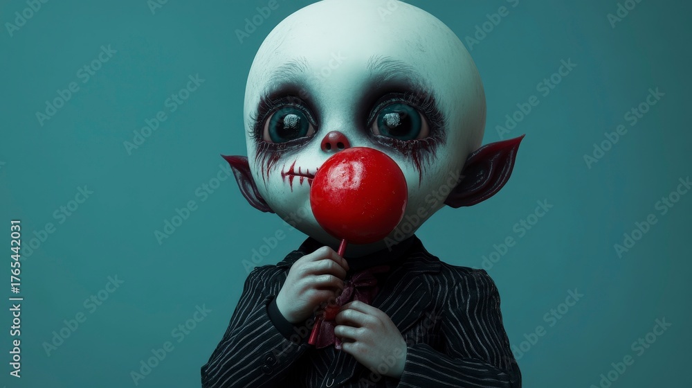 Cute Baby Vampire Holding Lollipop in 3D Render with Gigapixel Quality ...