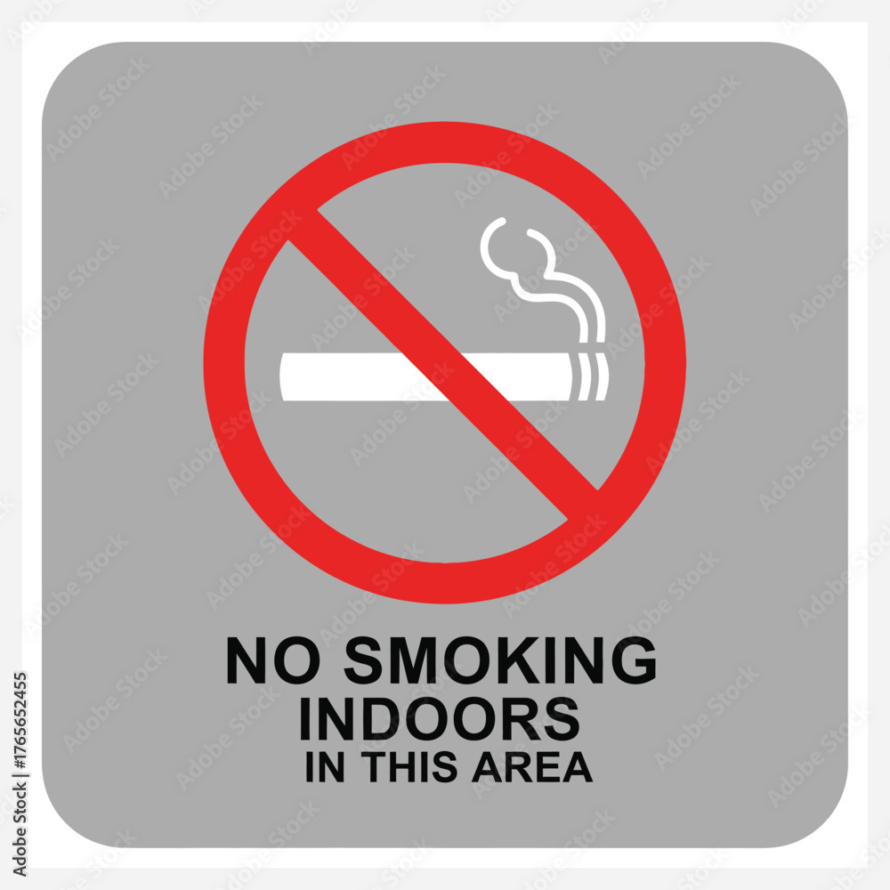No Smoking Indoors Sign A Clear Warning Against Smoking in Designated ...