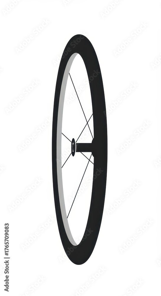 Bicycle wheel with aerodynamic rim profile shown in side elevation ...