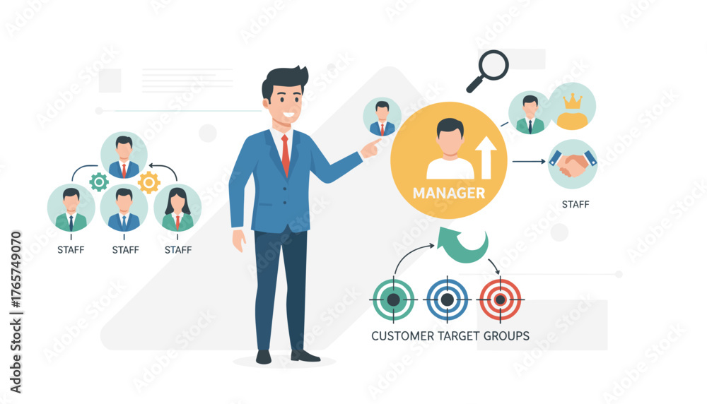 Vektor Business professional presenting a human resource management ...