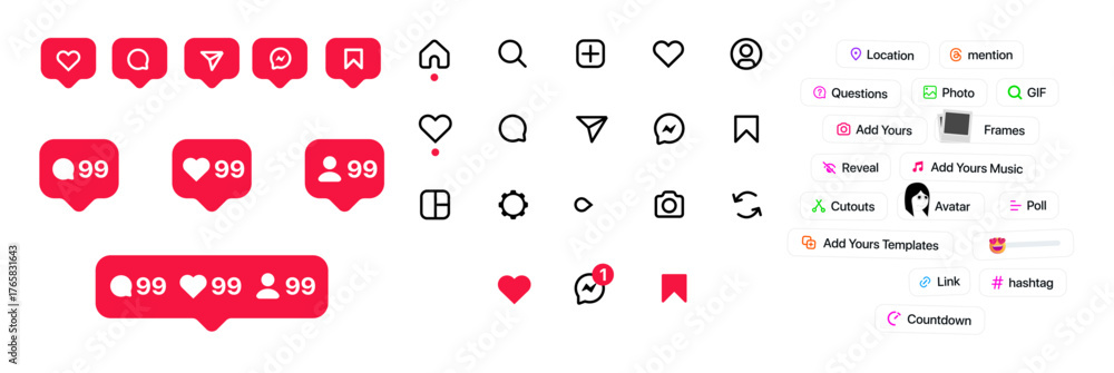 Instagram app template UI new 2026 update shown in dark mode screen ...