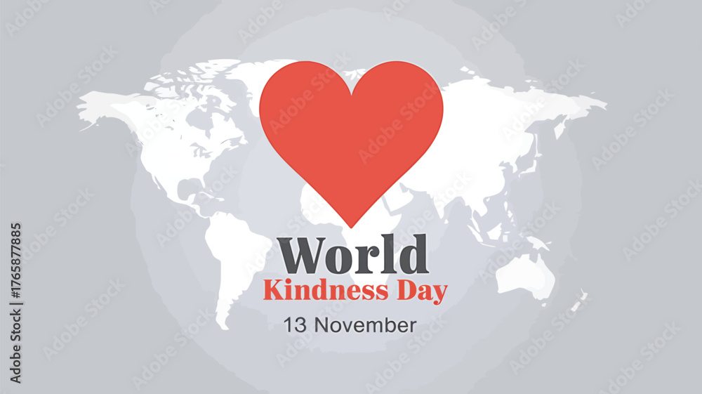 Vector art of world kindness day celebrated on november 13th with a red ...