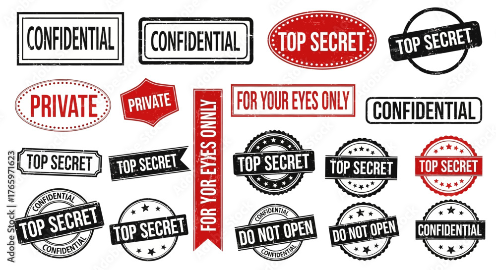 Vector collection of security classification stamps and labels ...
