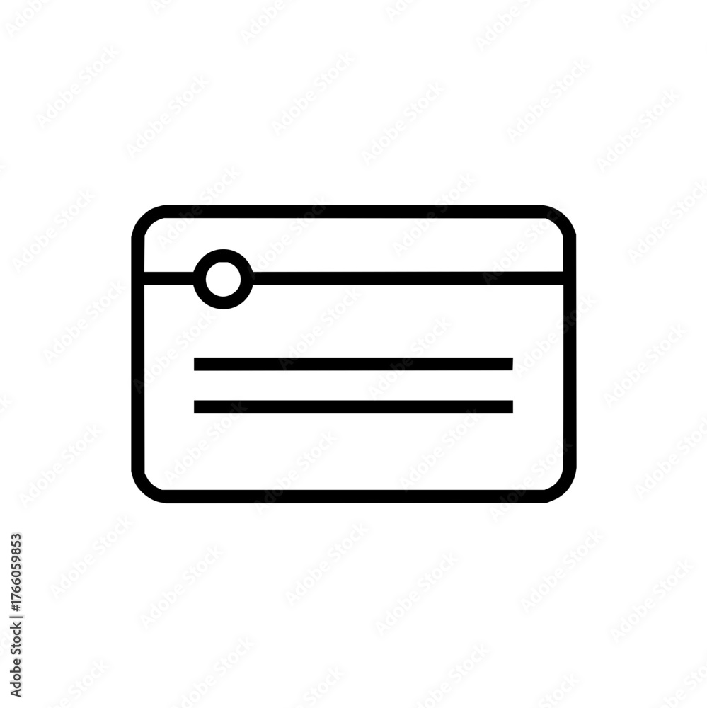 Outline document business card with rounded corners and toggle for ...