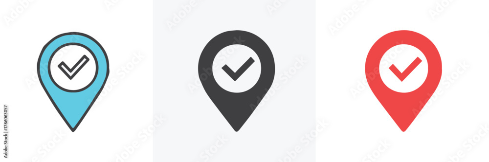 Vektor location pin checkmark icon collection vector ai eps jpeg png ...