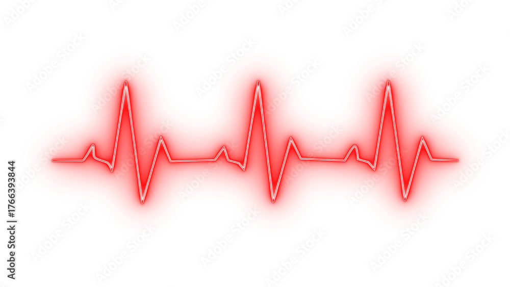 ECG Heartbeat Vector Line – Modern Heart Pulse Waveform Illustration on ...