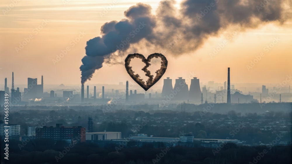 Ilustración de Stock air pollution effects on health Pollution creates ...
