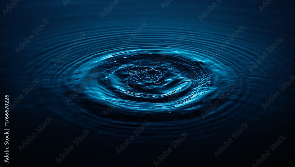 Forming ripples from droplet impact moving outward on dark water ...