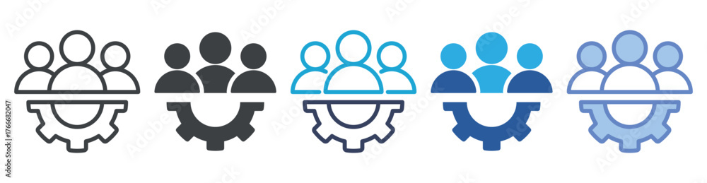 Team icon set multiple style collection Stock Vector | Adobe Stock