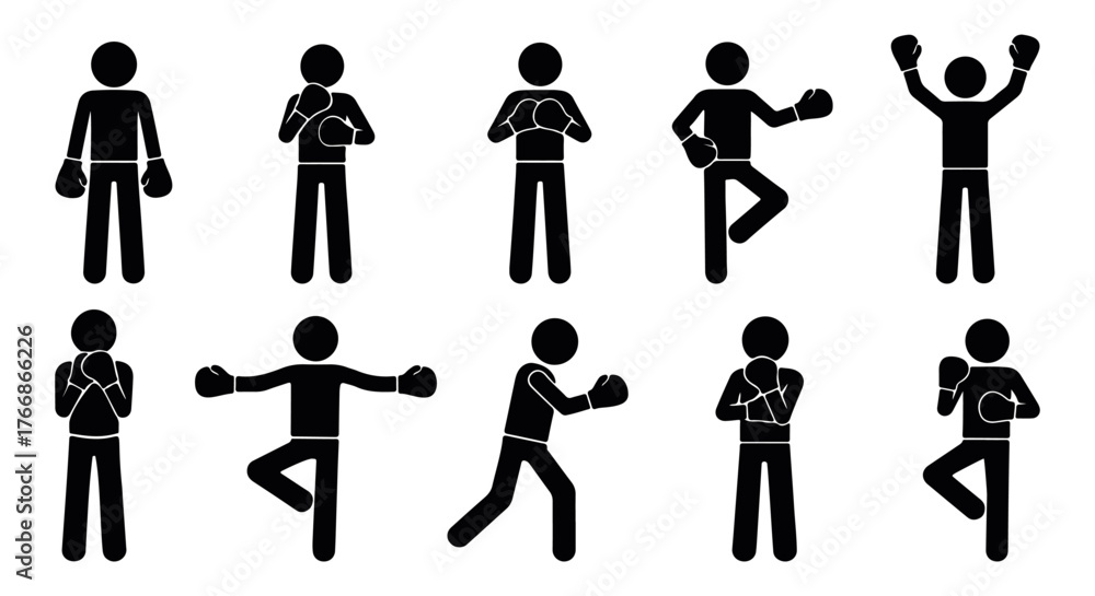 Stickman character poses vector – people walking, cheering, standing ...
