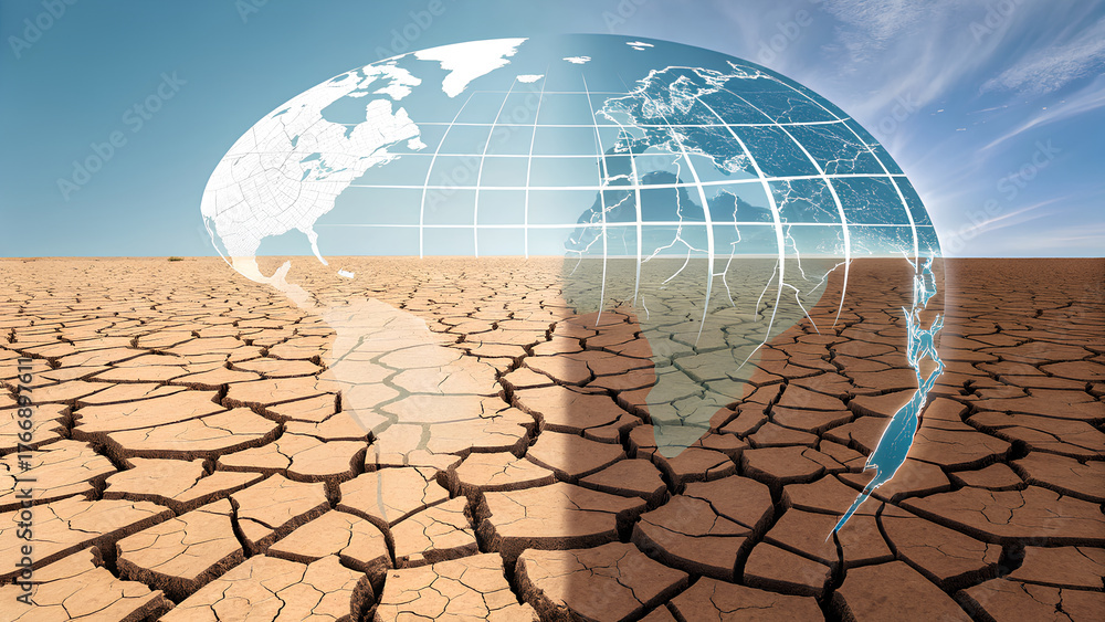 Image illustrates impact of water scarcity on planet, emphasizing need ...